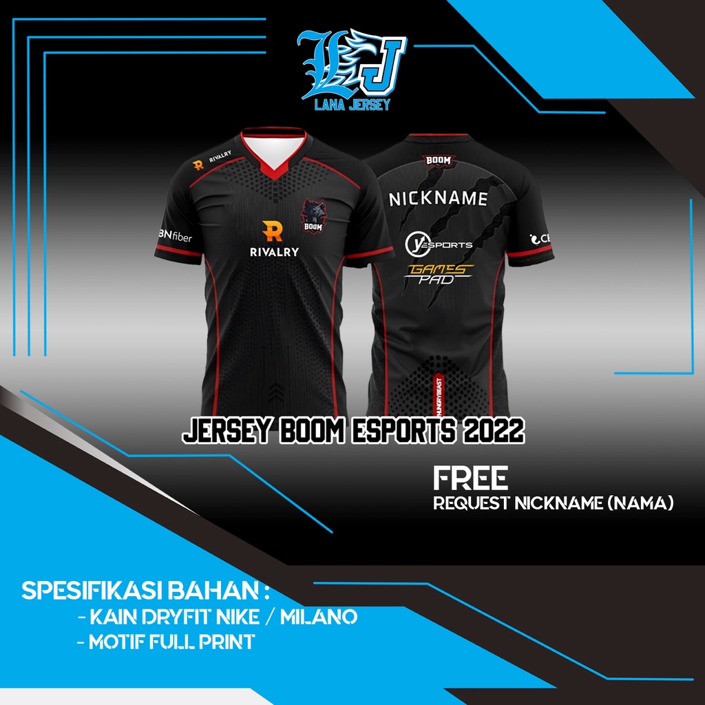 Jual JERSEY BOOM ID ESPORT 2022 FREE REQUEST NICKNAME | Shopee Indonesia
