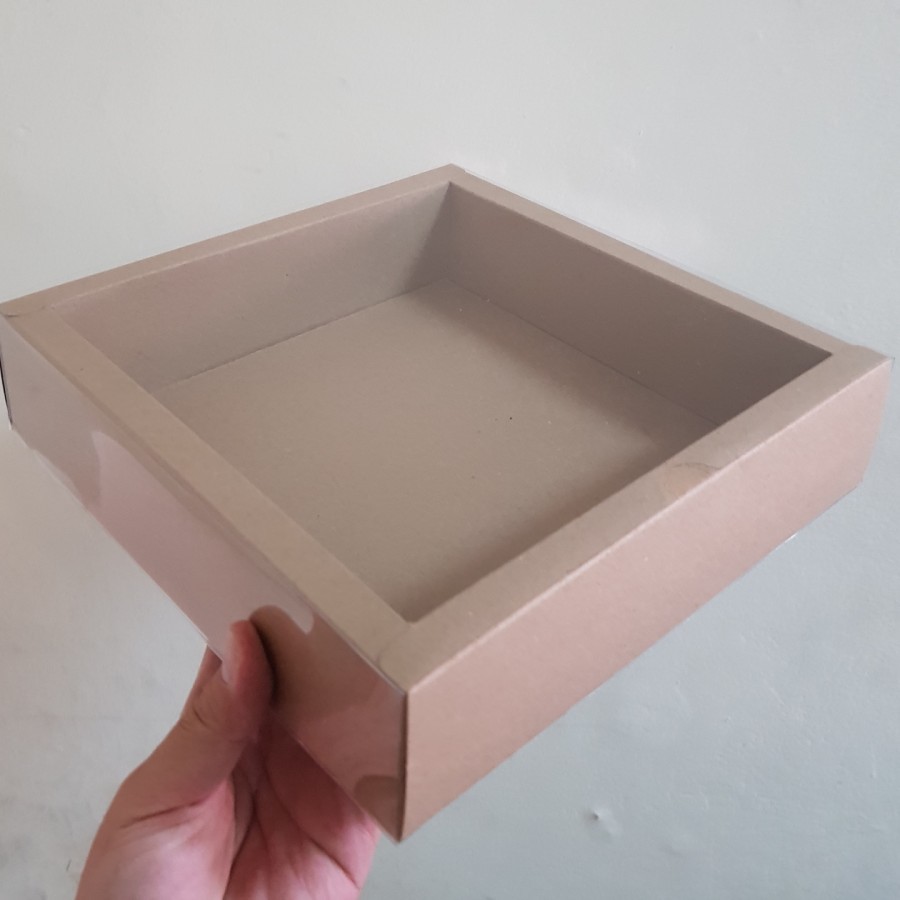 Jual BOX KUE MODEL SELONGSONG KOTAK KARDUS KRAFT TUTUP MIKA PACKAGING ...