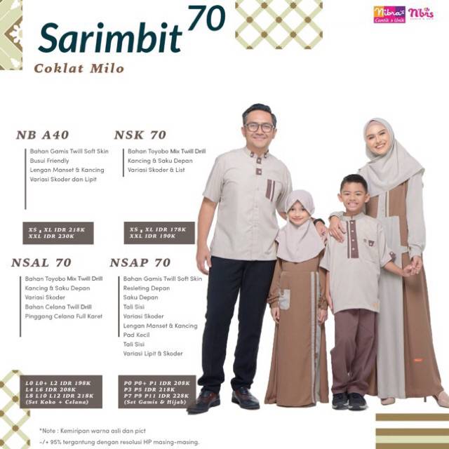 Jual SARIMBIT 70 NIBRAS / FAMILY SET KELUARGA ORIGINAL NIBRAS | Shopee ...