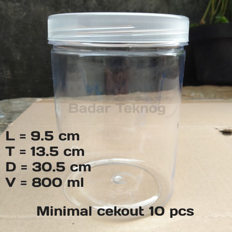 Jual Toples plastik ukuran 800ml /Toples nastar /Toples Kue kering ...