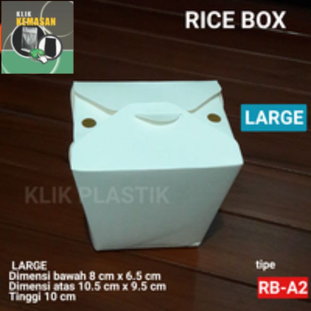 Jual RICEBOX LARGE/FOODPAIL RICE BOX PAPERCUP PAPERSOUP KOTAK NASI ...