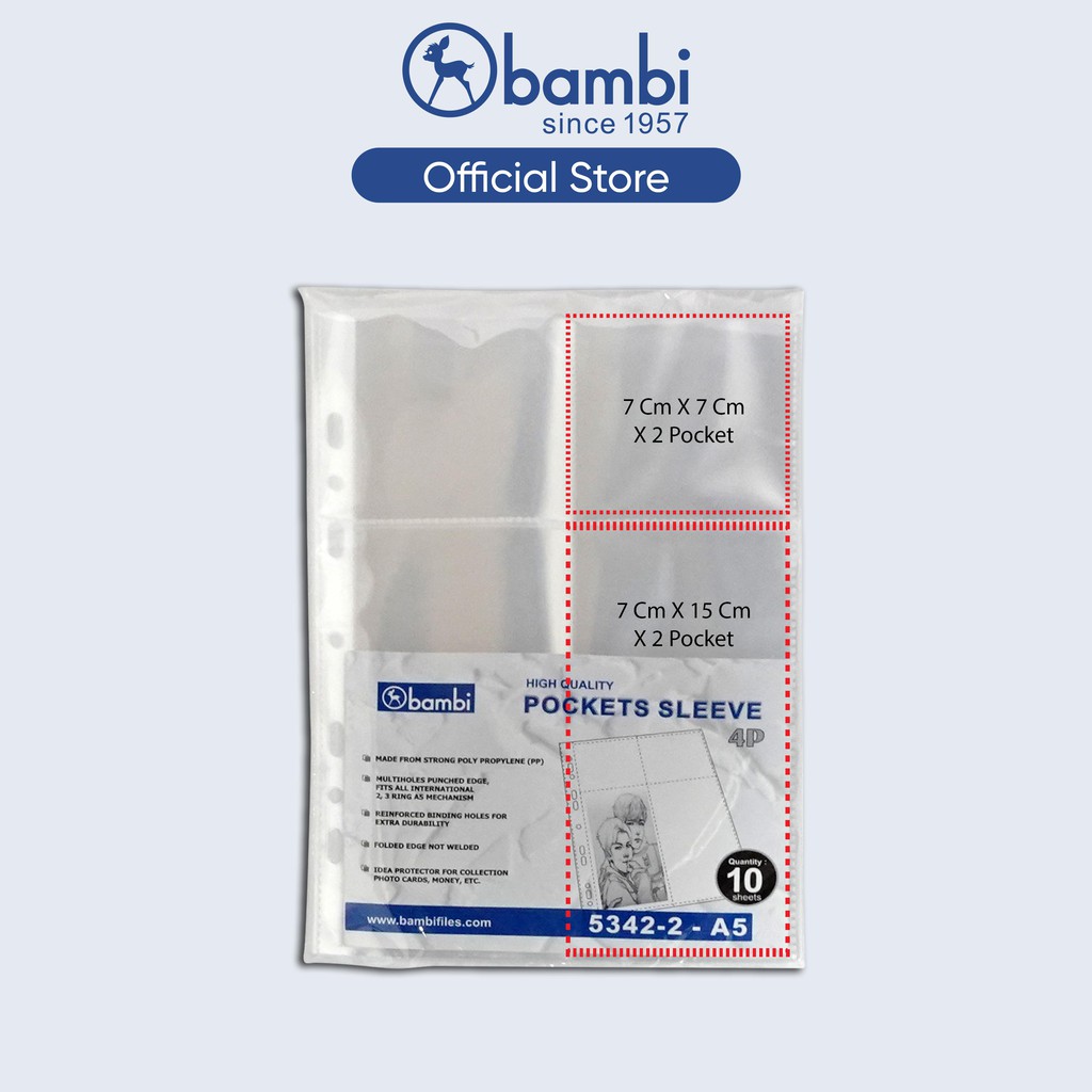 Jual Bambi Document Pocket A5 4 Pocket Isi 10 Lembar Tipe Photocard ...