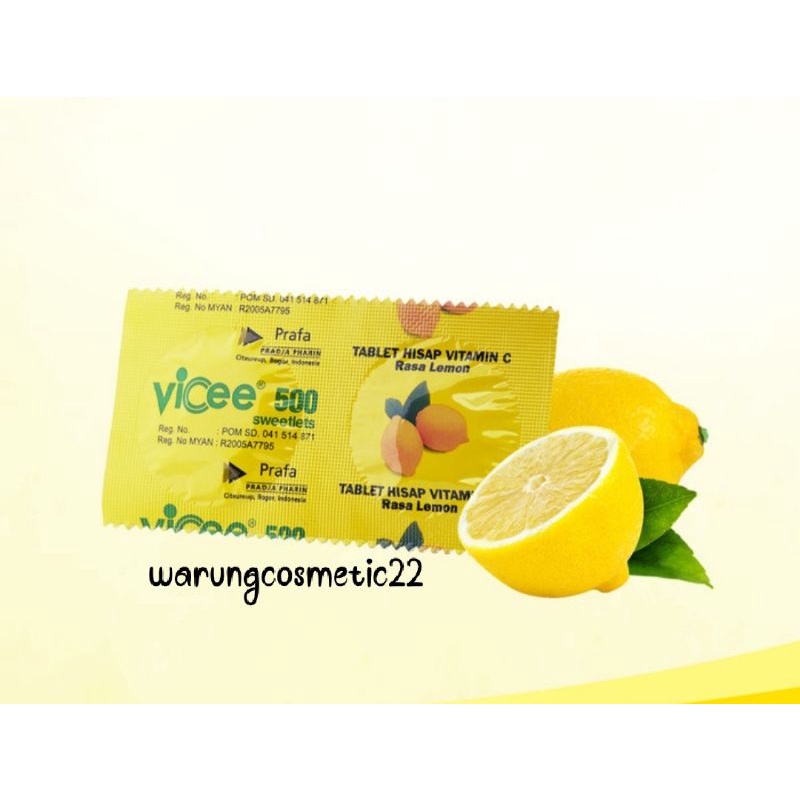 Jual vicee 500 rasa lemon 1 strip isi 2 tablet | Shopee Indonesia
