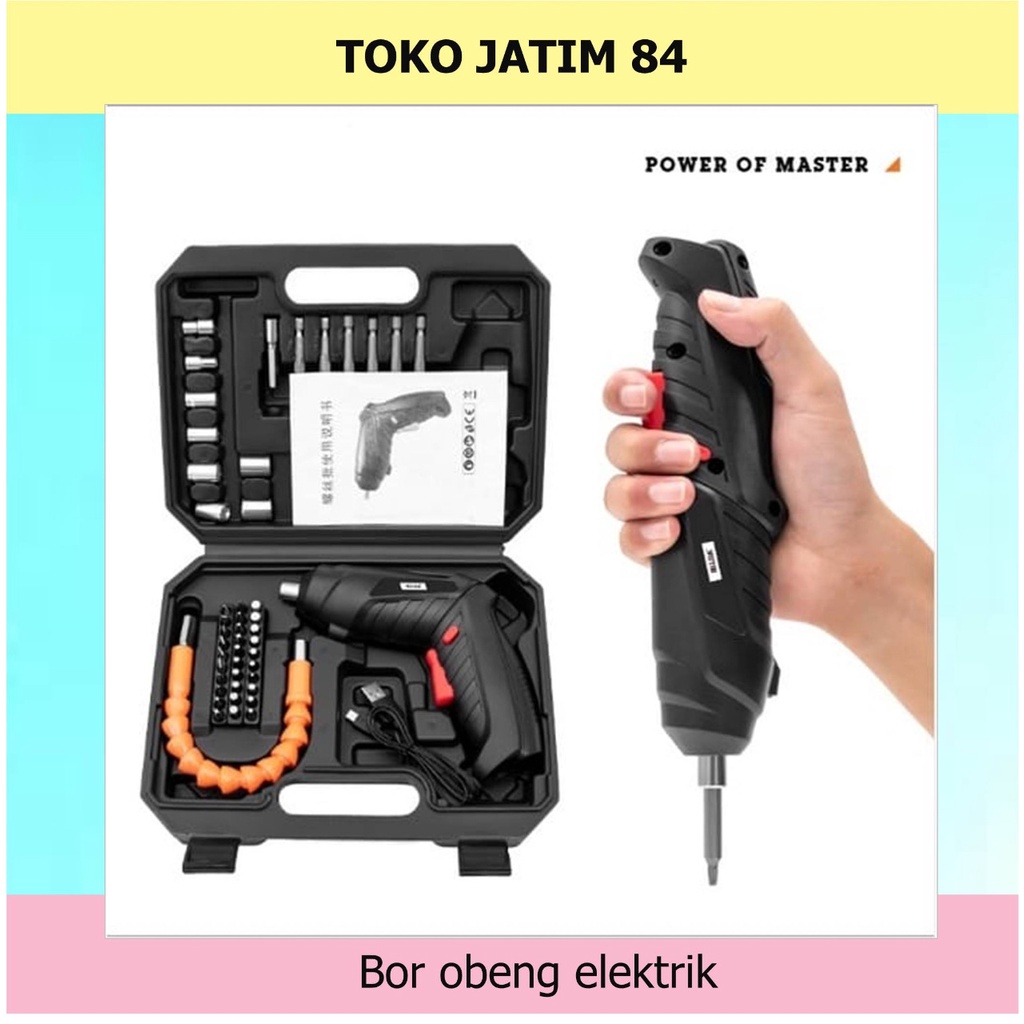 Jual Mesin Bor Listrik Murah Obeng Bor Cordless Mini 49 Pcs Set ...