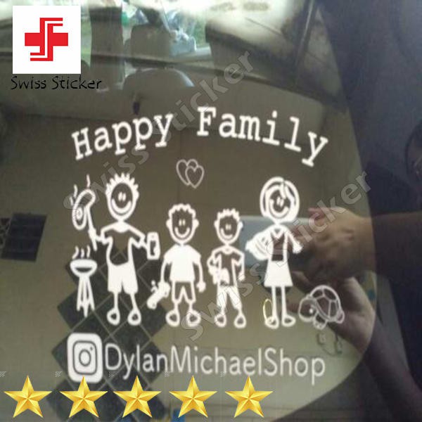 Jual Promo Stiker Kaca Mobil Happy Family (sticker keluarga) Keren ...