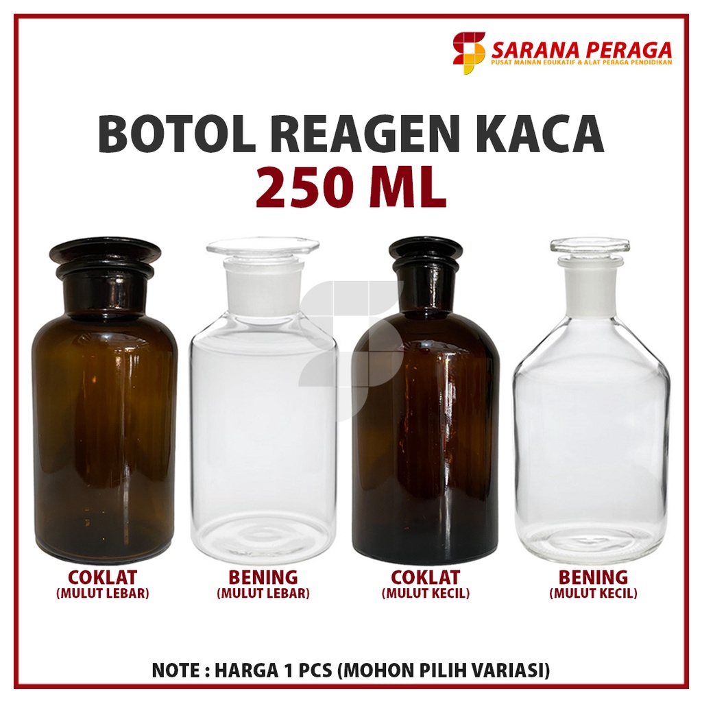 Jual SaranaPeraga - Botol Reagen Kaca Coklat / Bening Mulut Lebar ...