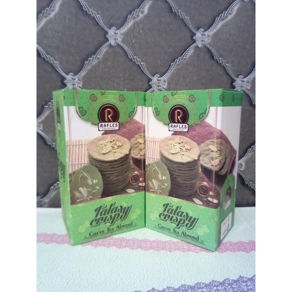 Jual TALAS CRISPY RAFLES CAKES AND PASTRY RASA GREEN TEA ALMOND ...