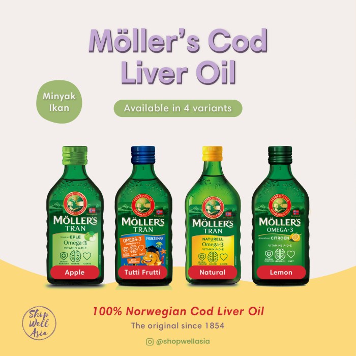 Jual NUTRISI-VITAMIN- MOLLER'S TRAN COD LIVER OIL - NATURAL -VITAMIN ...