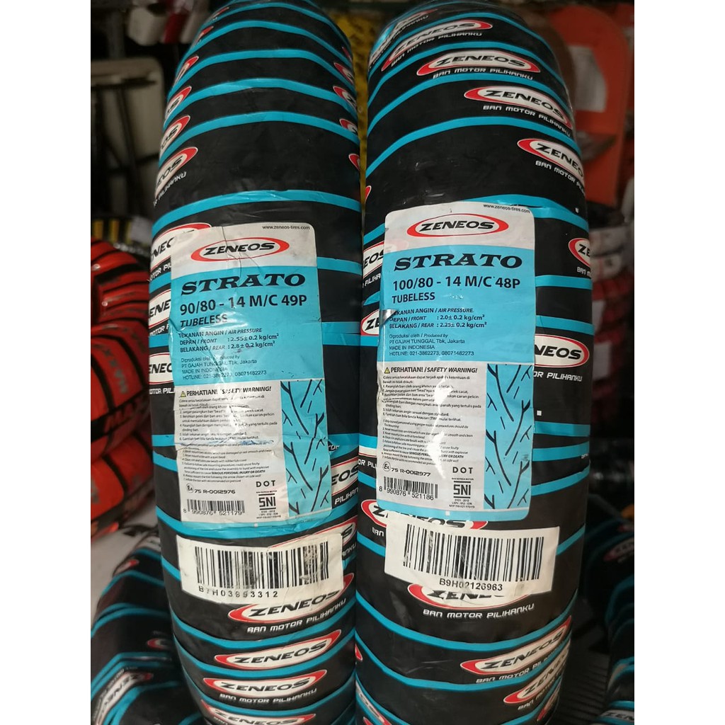 Jual PAKET 2 BAN - ZENEOS STRATO ( uk CEK VARIAN ) 90 80 14 / 100 80 14 ...