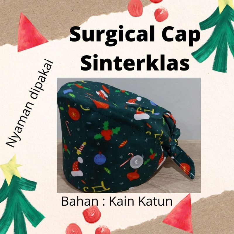 Jual Head cap surgical cap topi medis topi perawat topi dokter motif ...
