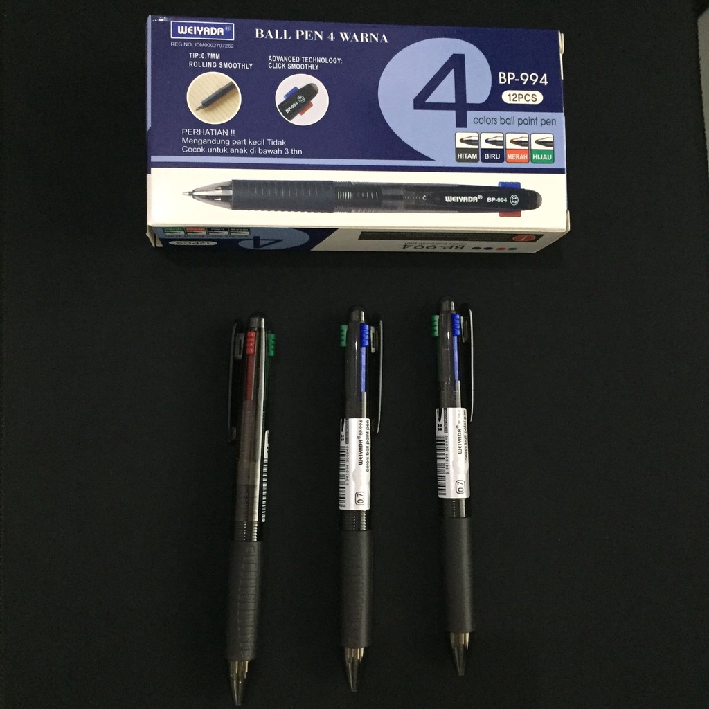 Jual Weiyada Bolpen Pulpen 4 Warna BP-994 0.7 mm | Shopee Indonesia
