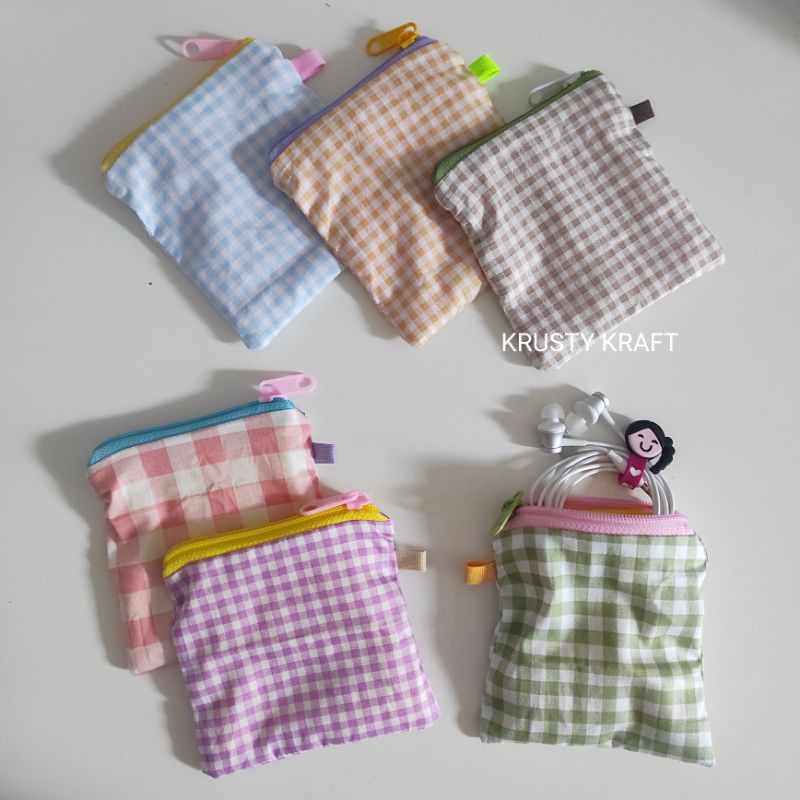 Jual Mini Pouch Gingham Series | Pouch Lucu | Small Pouch | Coin Pouch ...