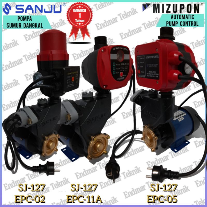 Jual SANJU SJ-127 Pompa Air Sumur Dangkal , MIZUPON Automatis Pump Control EPC-02, EPC-05, EPC ...