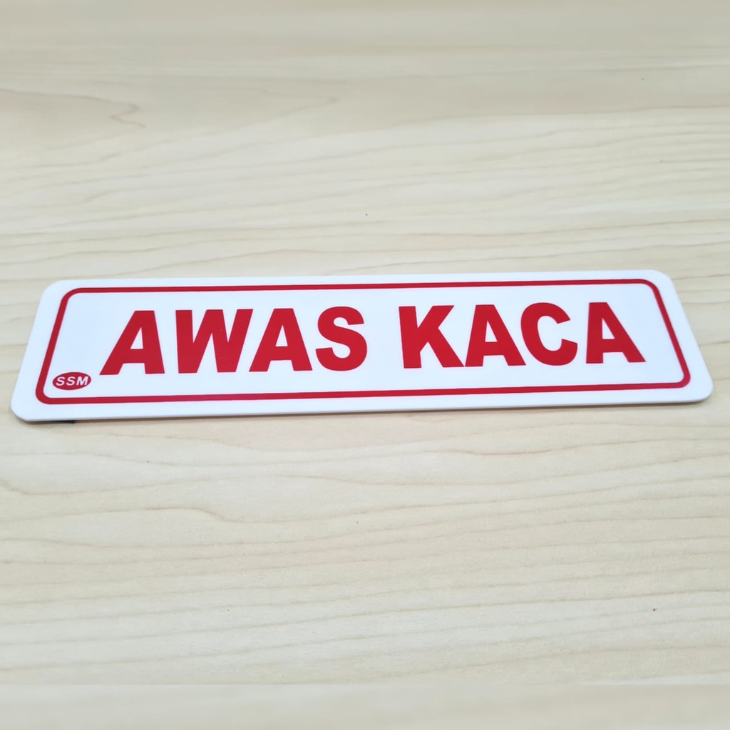 Jual Sign Label Akrilik KECIL AWAS KACA | Shopee Indonesia