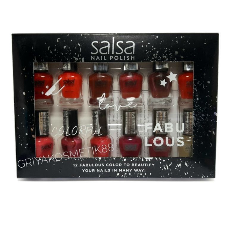 Jual KUTEK SALSA FABULOUS 12 WARNA BPOM BOX HITAM | Shopee Indonesia