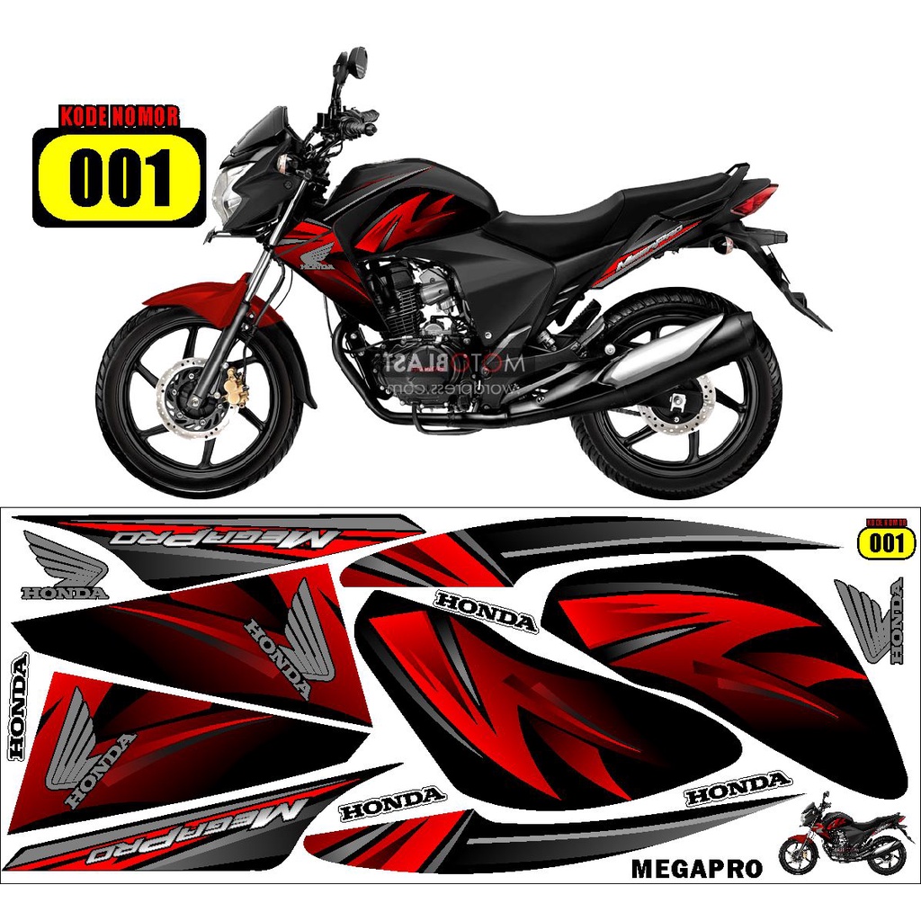 Jual Stiker striping Motor Honda Megapro NEW KARBU variasi DF01 ...