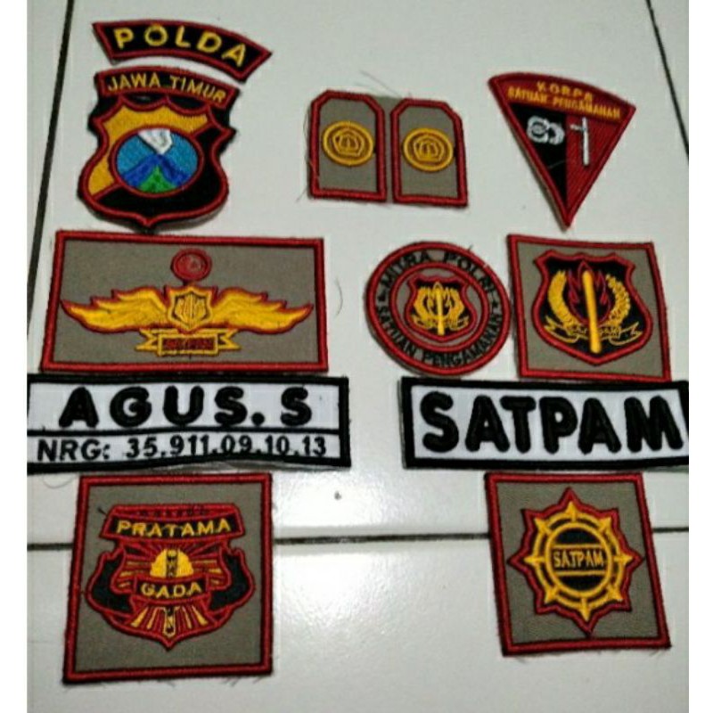 Jual logo satpam logo bordir Satpam timbul 1 set | Shopee Indonesia