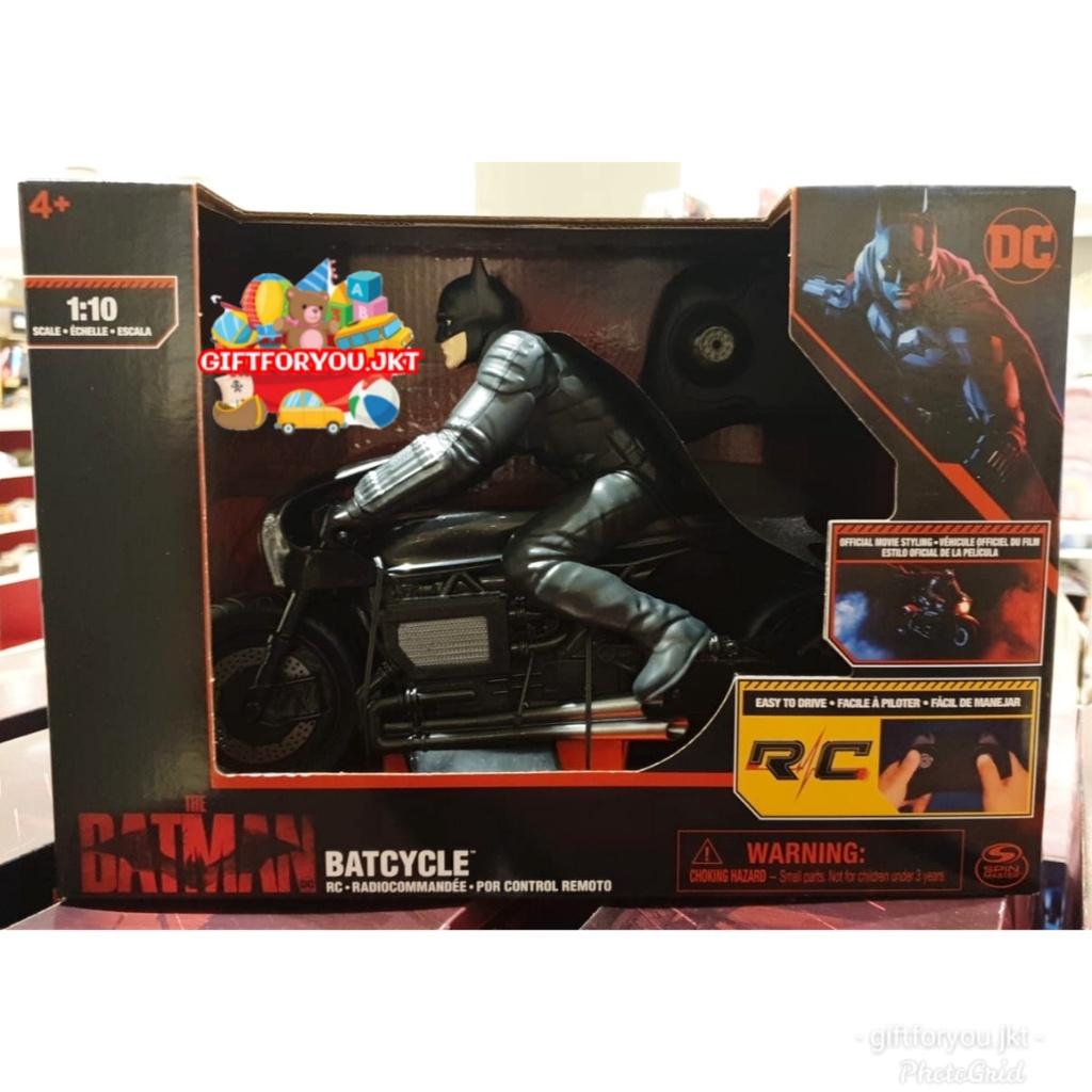 Jual DC Comics The Batman Batcycle RC Rider Motorcycle Action Figure ...