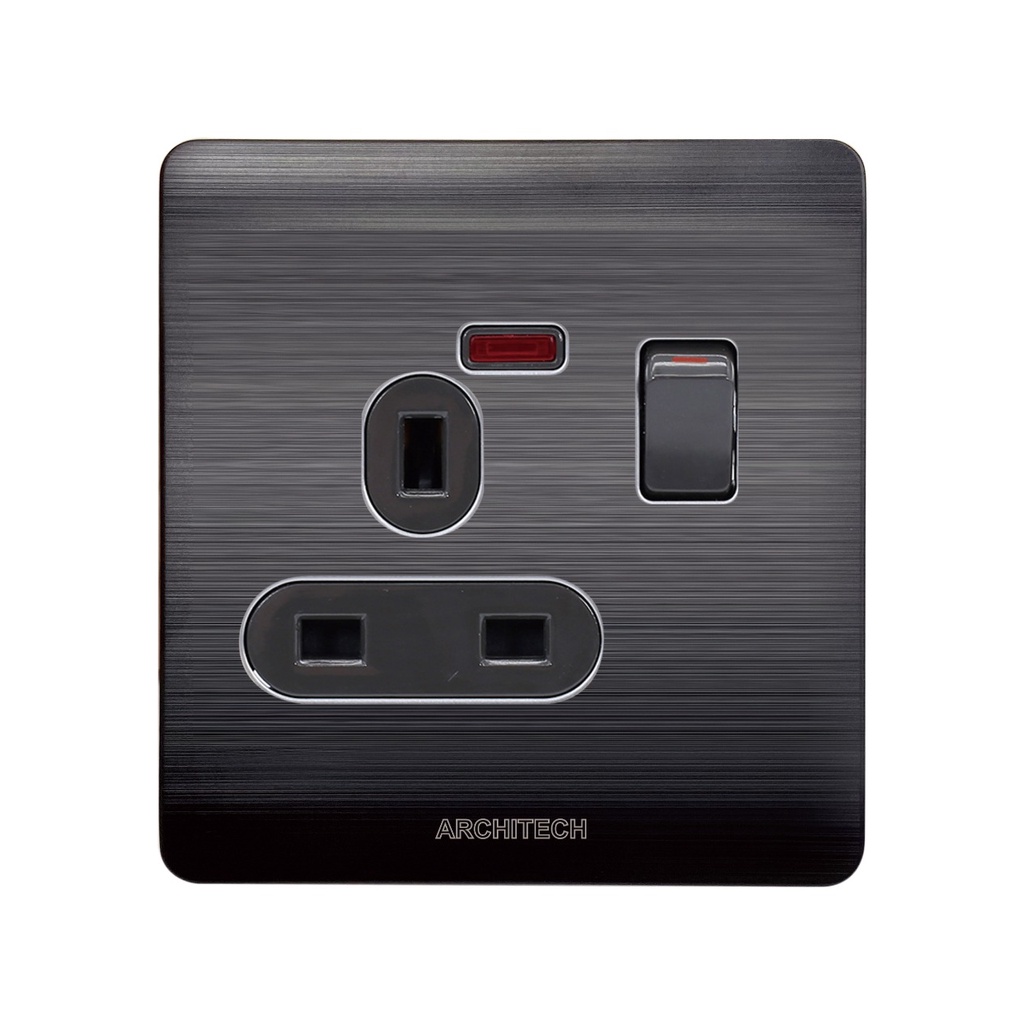 Jual STOP KONTAK AC + SAKLAR NEON HITAM PLATINUM BLACK ARCHITECH ...