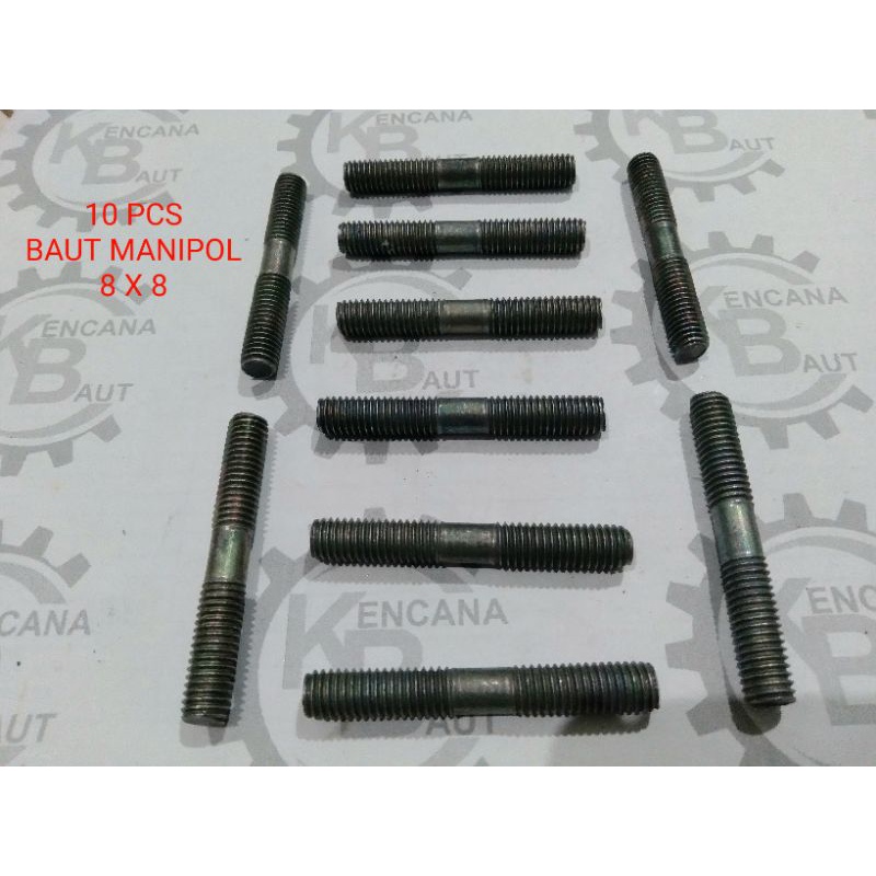 Jual BAUT / BOLT MANIPOL M8 X 8 / BAUT TANAM M8 X 8 / BAUT TANAM MESIN M8 X 8 | Shopee Indonesia