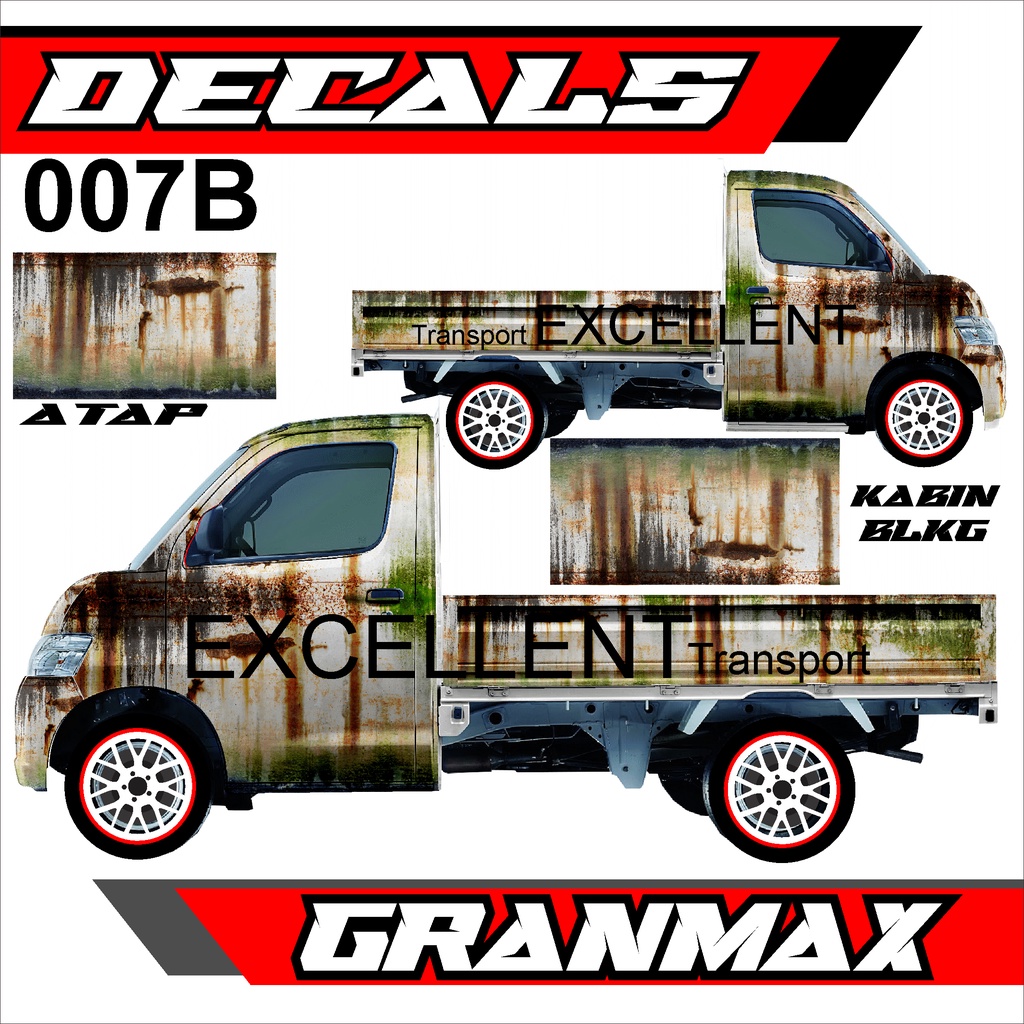 Jual STICKER DECAL MOBIL PICK UP GRANMAX FULLBODY MOTIF KARAT BODY- 07 ...