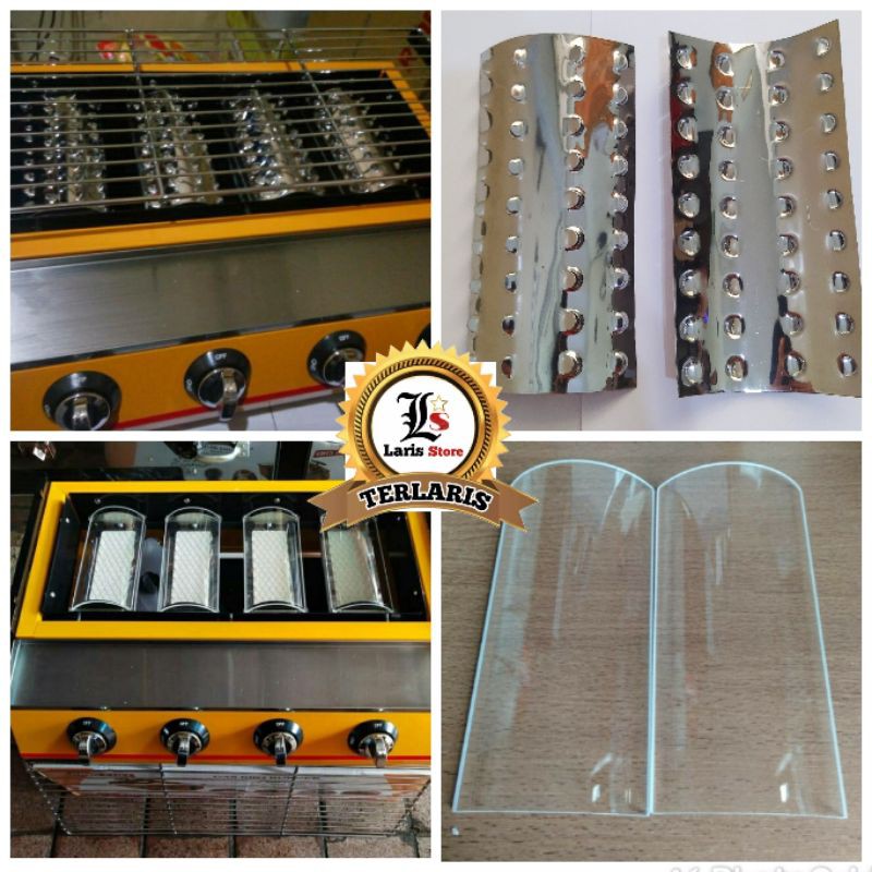 Jual Plat Kaca Stainless Kompor Panggangan Sosis Kaca Roaster | Shopee ...