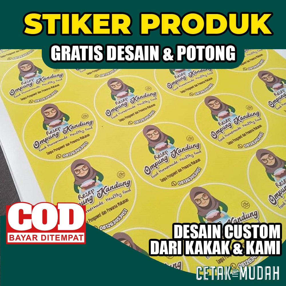 Jual Cetak Label Stiker Custom Cutting Produk Olshop Makanan Minuman ...