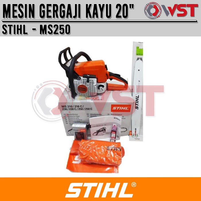Jual Mesin Gergaji Kayu STIHL MS250 20inch / Chainsaw / Mesin Potong Kayu | Shopee Indonesia