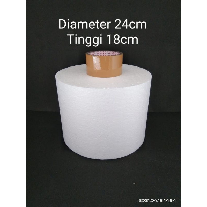 Jual Diameter 24cm Tinggi 18cm Dummy Cake Styrofoam Gabus Kue Bulat ...