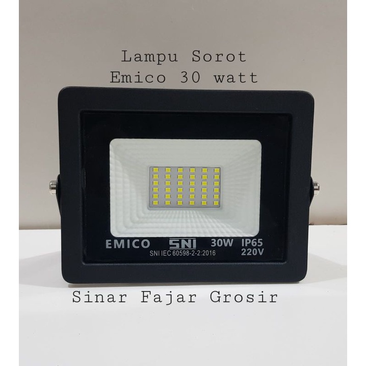 Jual Lampu Sorot Floodlight Emico 30 watt 30W Cahaya Putih 6500K dan Cahaya Kuning 3000K ...