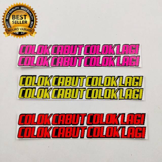 Jual stiker cutting COLOK CABUT COLOK LAGI kata kata buat visor kaca ...