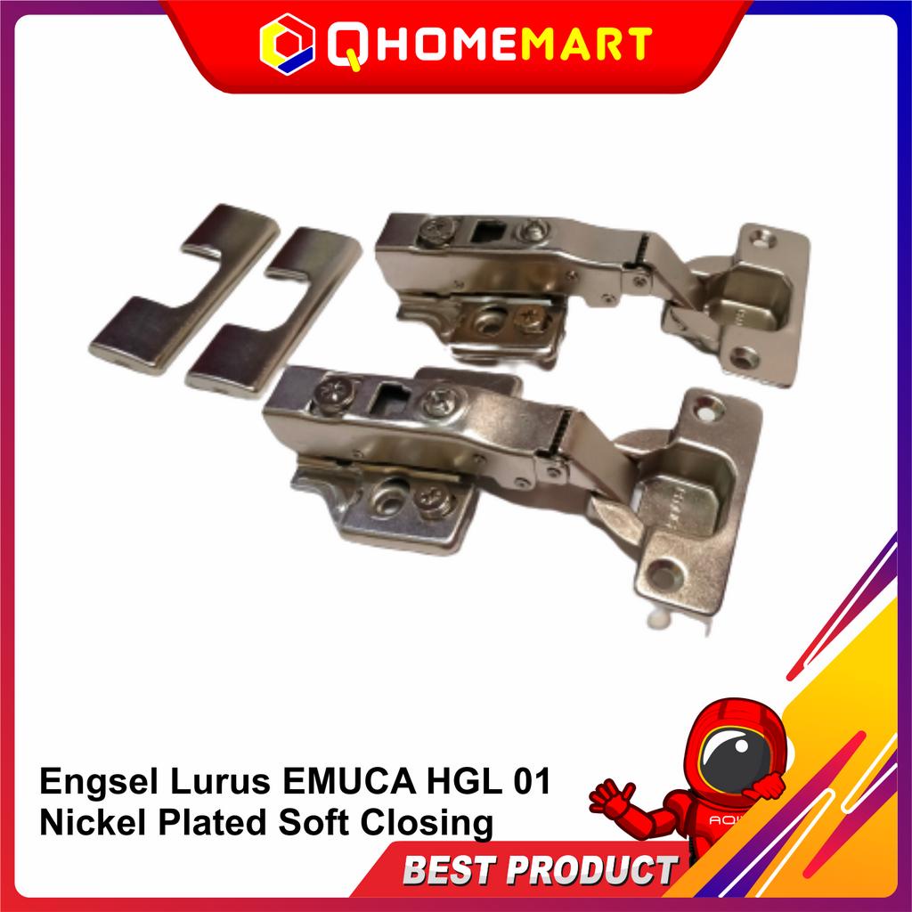 Jual Engsel Lurus EMUCA HGL 01 Nickel Plated Soft Closing | Shopee ...