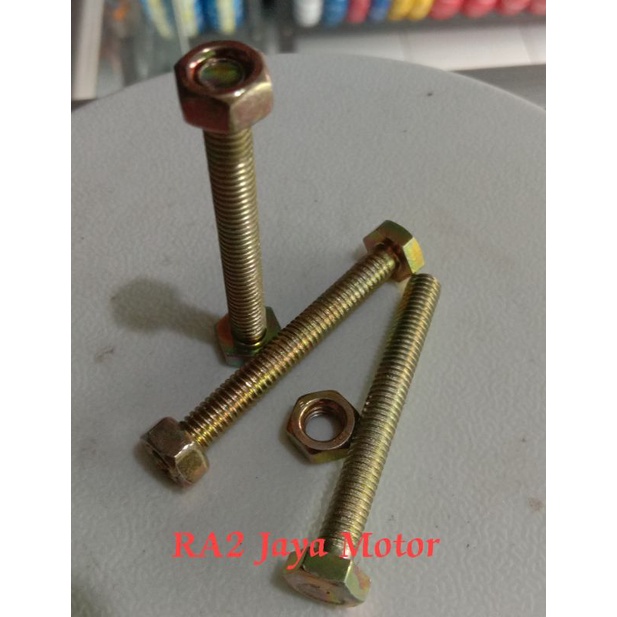 Jual Baut mur kuning 6x50/ baut kuning M6/BMK | Shopee Indonesia