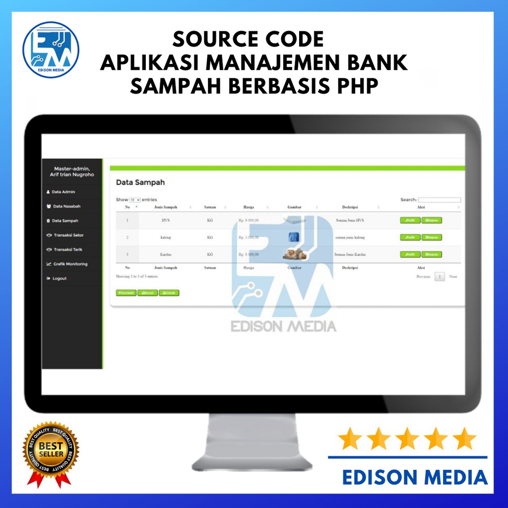 Jual Source Code Aplikasi Manajemen Bank Sampah Berbasis PHP | Shopee Indonesia