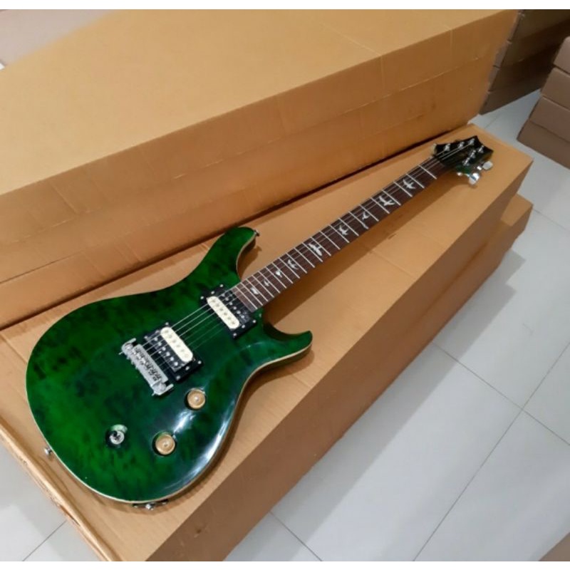 Jual Gitar PRS custom pabrikan PU GNB korea warna hijau | Shopee Indonesia