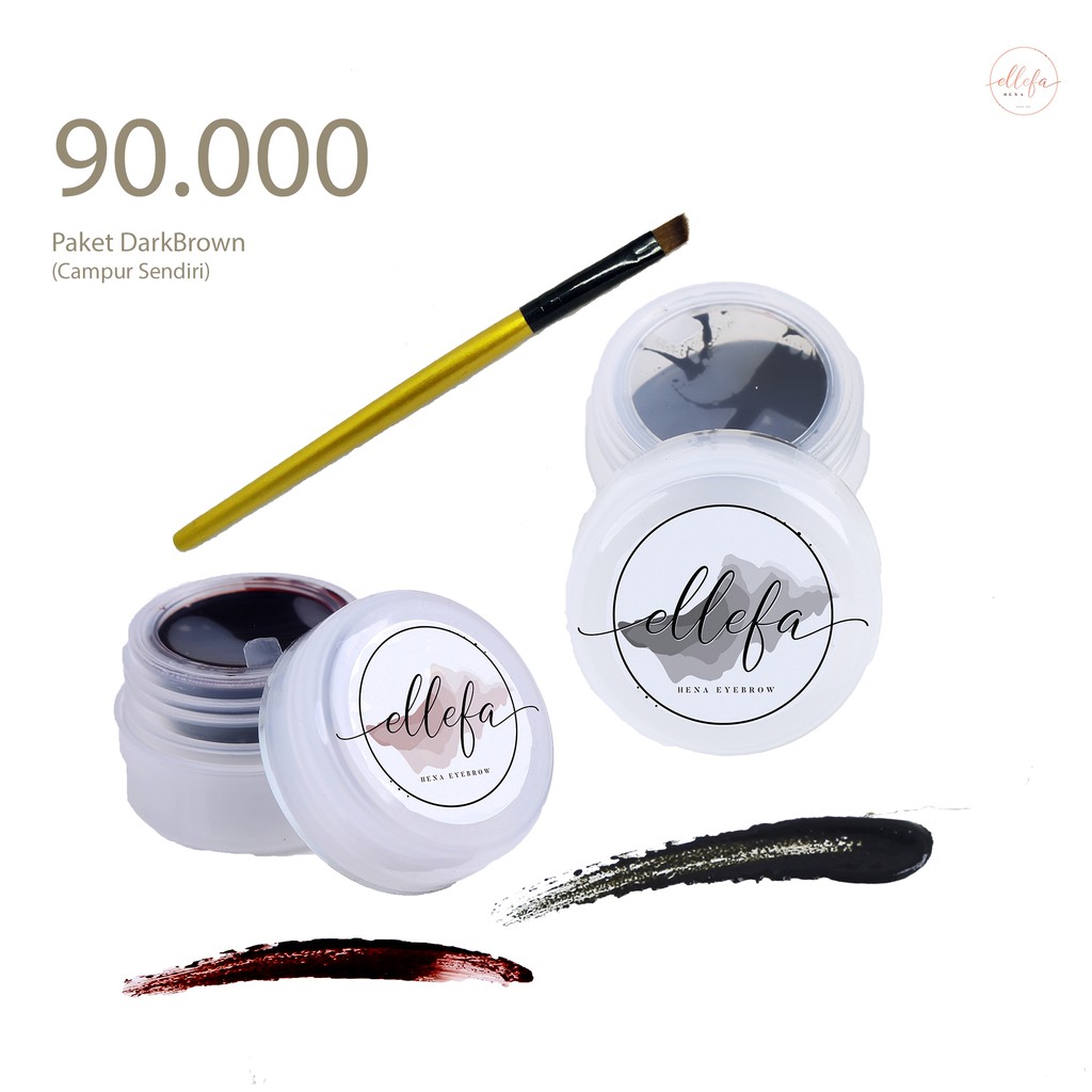 Jual Ellefa hena brow tint. Henna Alis Paket dark brown total 25gr ...