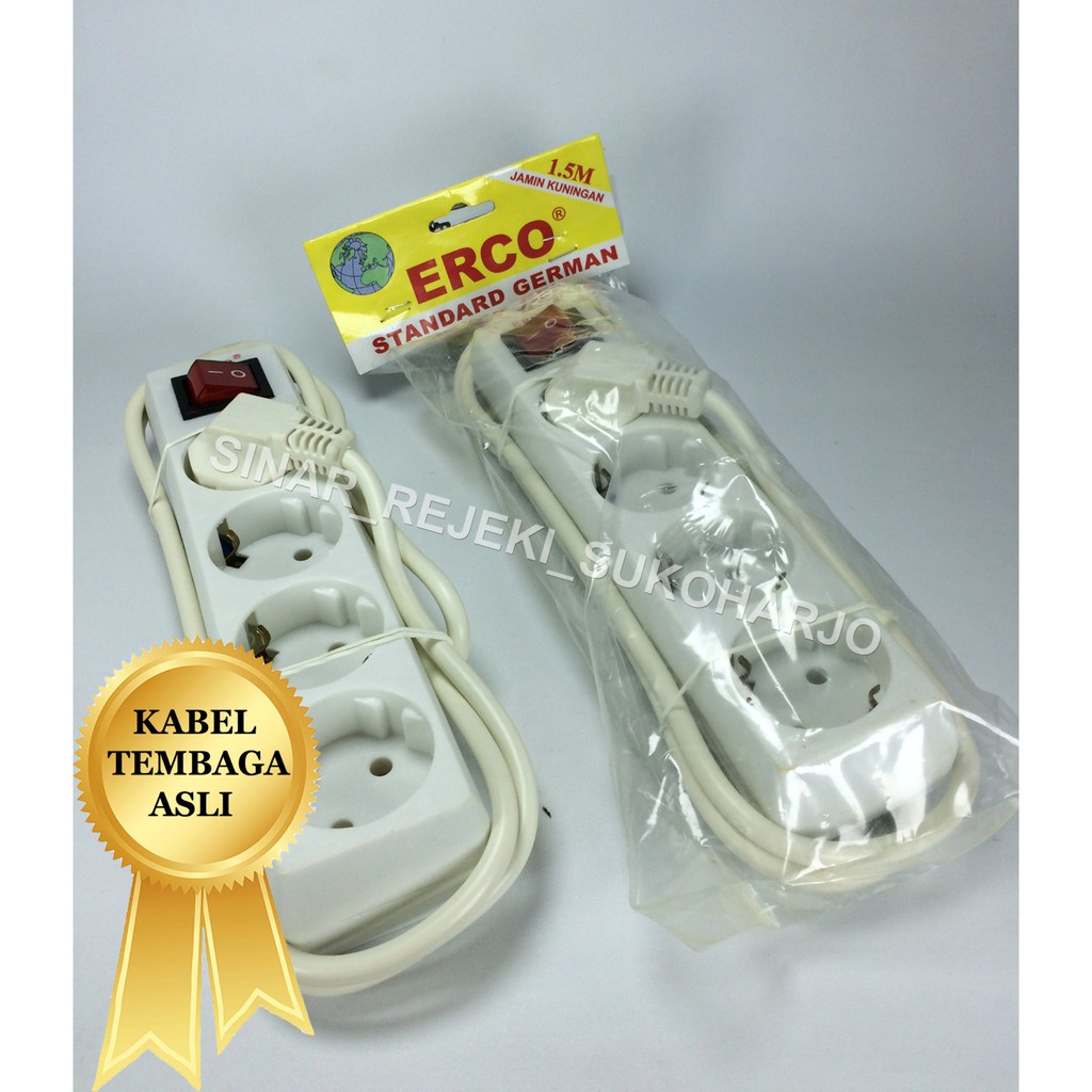 Jual Colokan Listrik Stop Kontak Lubang 4 kabel 1,5 meter + saklar | Shopee Indonesia