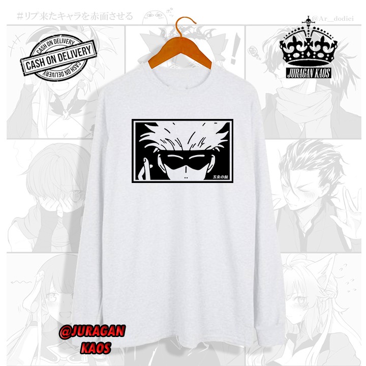 Jual Kaos Anime Jujutsu Kaisen Gojo Satoru Face - Longsleeve - Kaos ... Jual Kaos Anime Jujutsu Kaisen Gojo Satoru Face - Longsleeve - Kaos ...