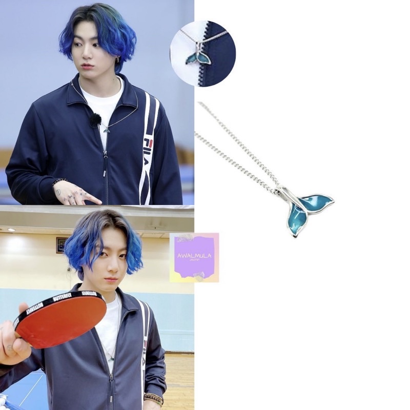 Jual (READY STOCK) OFFICIAL DELIXIR WHALE BLUE NECKLACE JUNGKOOK WORE | Shopee Indonesia