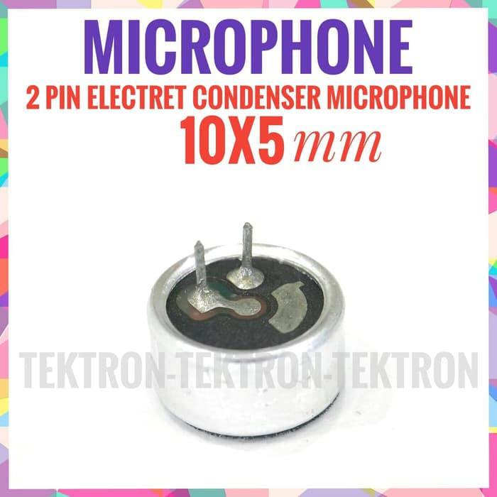 Jual Microphone 2 pin Electret Condenser dia 10mm tebal 5mm | Shopee ...