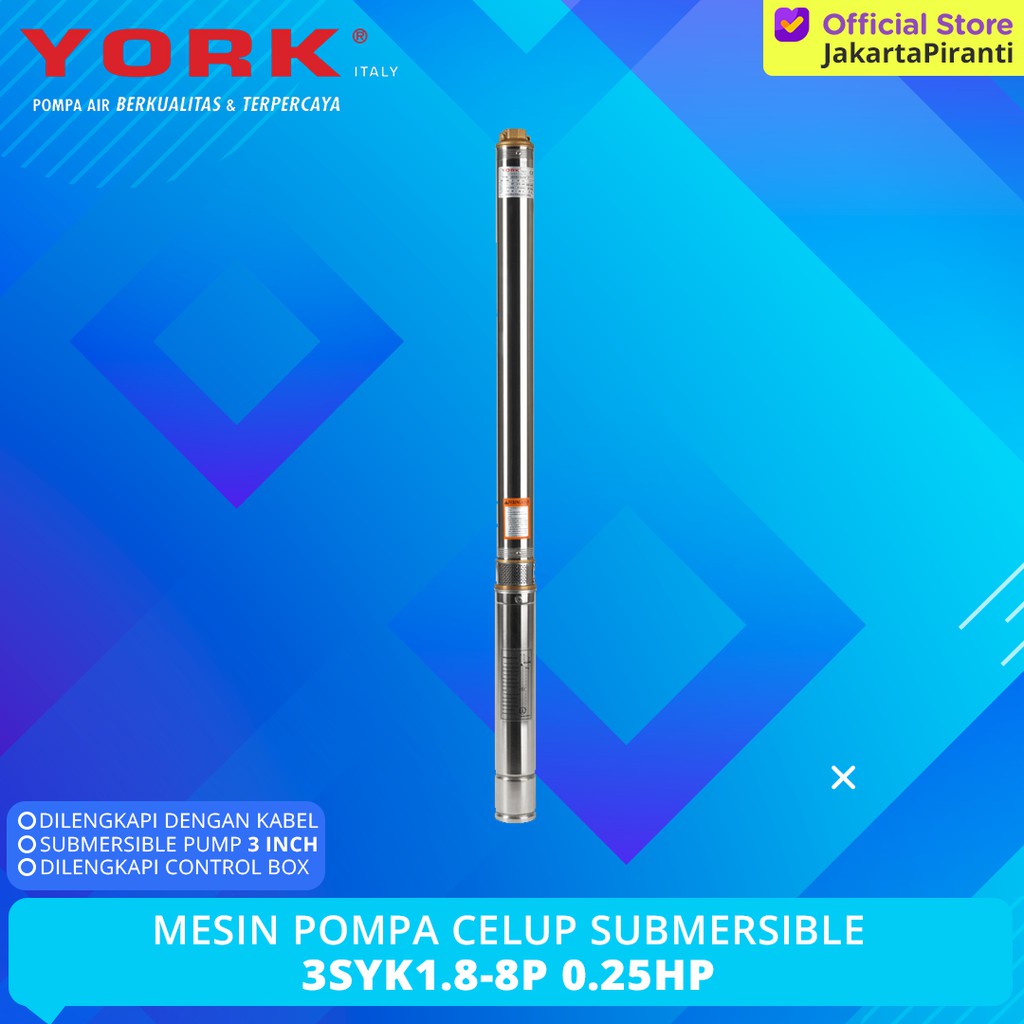Jual Mesin Pompa Air Submersible Satelit Sibel York 3SYK1.8-8P 0.25HP ...