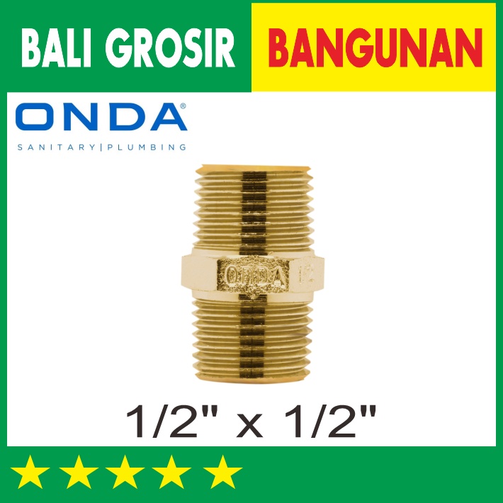 Jual 1/2" DOUBLE NIPPLE DOBLE NEPEL DRAT LUAR BRASS KUNINGAN ONDA | Shopee Indonesia