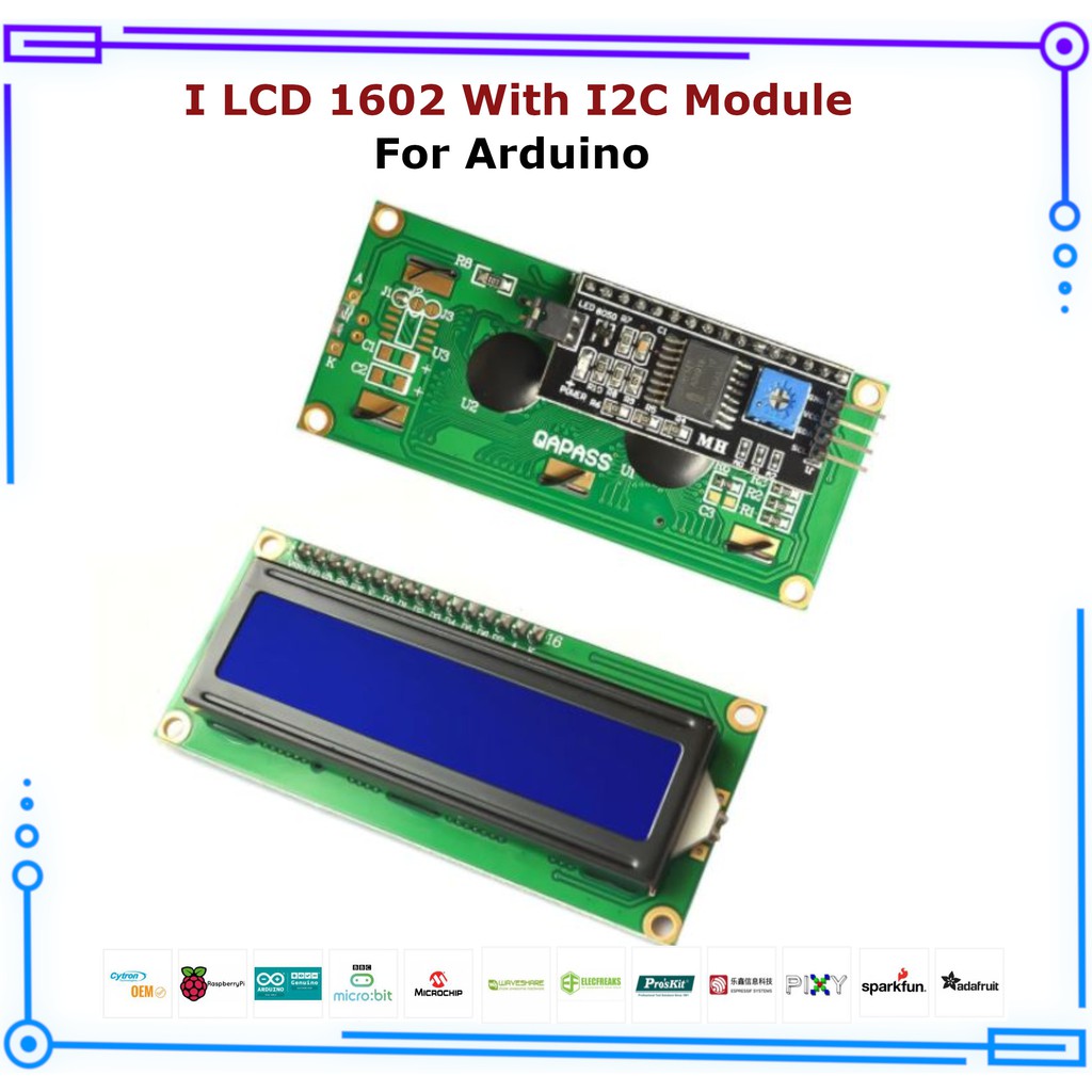 Jual LCD 16x2 1602 With I2C IIC Module Backpack Board Arduino | Shopee ...