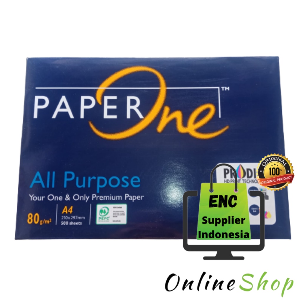 Jual po a4 80gr 500 lembar kertas hvs 80 gram paper one print fotokopi ...