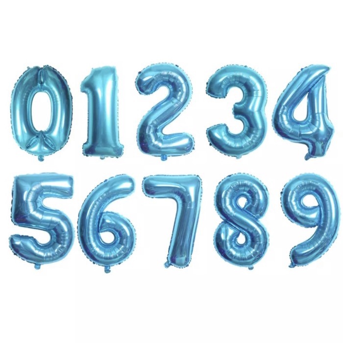 Jual Balon Foil Huruf dan Angka Besar 80cm ( Pink Biru Polos ) | Shopee ...