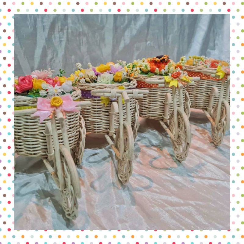 Jual K78A - Keranjang rotan sepeda bulat 12x8.5 cm hampers parcel vas ...