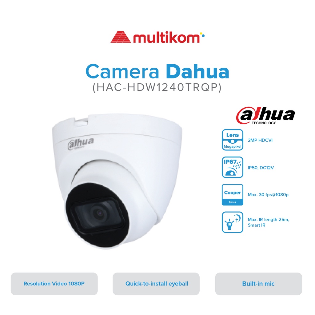Jual DAHUA HAC HDW1240TRQP-A-DIP CAMERA CCTV 2MP HDCVI audio mic indoor ...
