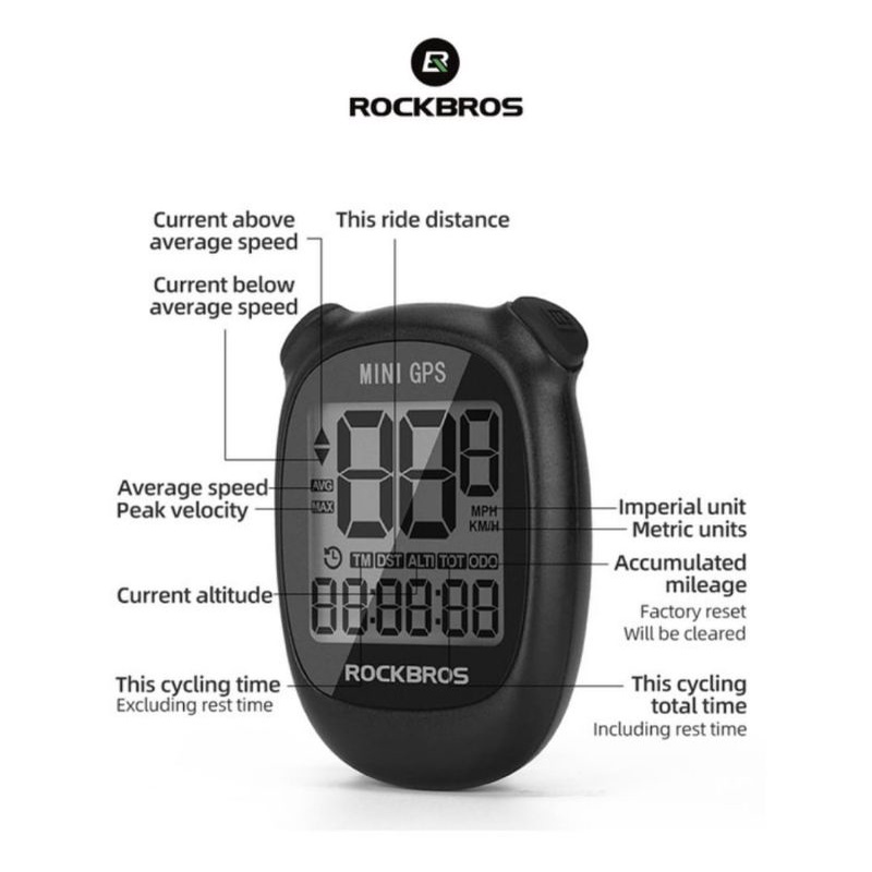 Jual ROCKBROS M3 Mini gps Bike Computer Speedometer Wireless - 9 Fungsi ...