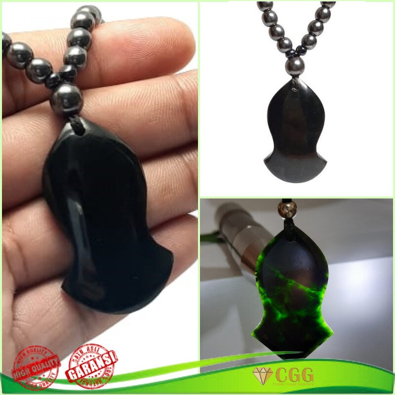 Jual Kalung Tasbih Kesehatan Liontin Batu Black Jade Giok Hitam Asli ...