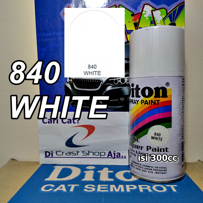 Jual Cat Pilox DITON White 840 300cc warna putih solid pilok pylox sepeda motor mobil velg mesin ...